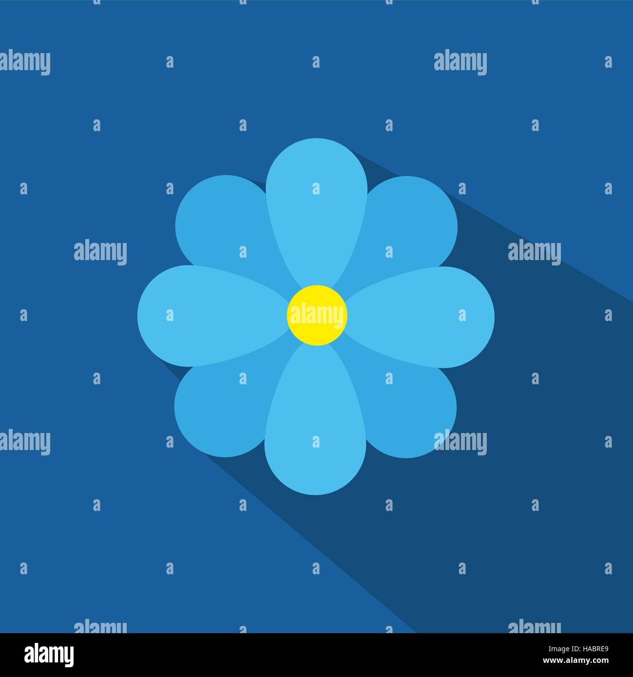 Flat Blue Flower Stock Vector Image & Art - Alamy