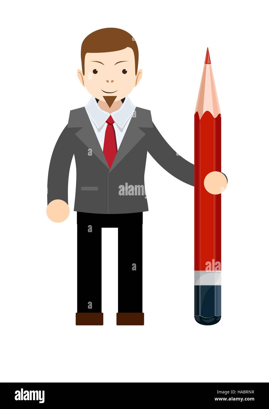 Business man with pencil Stock Vector Image & Art - Alamy