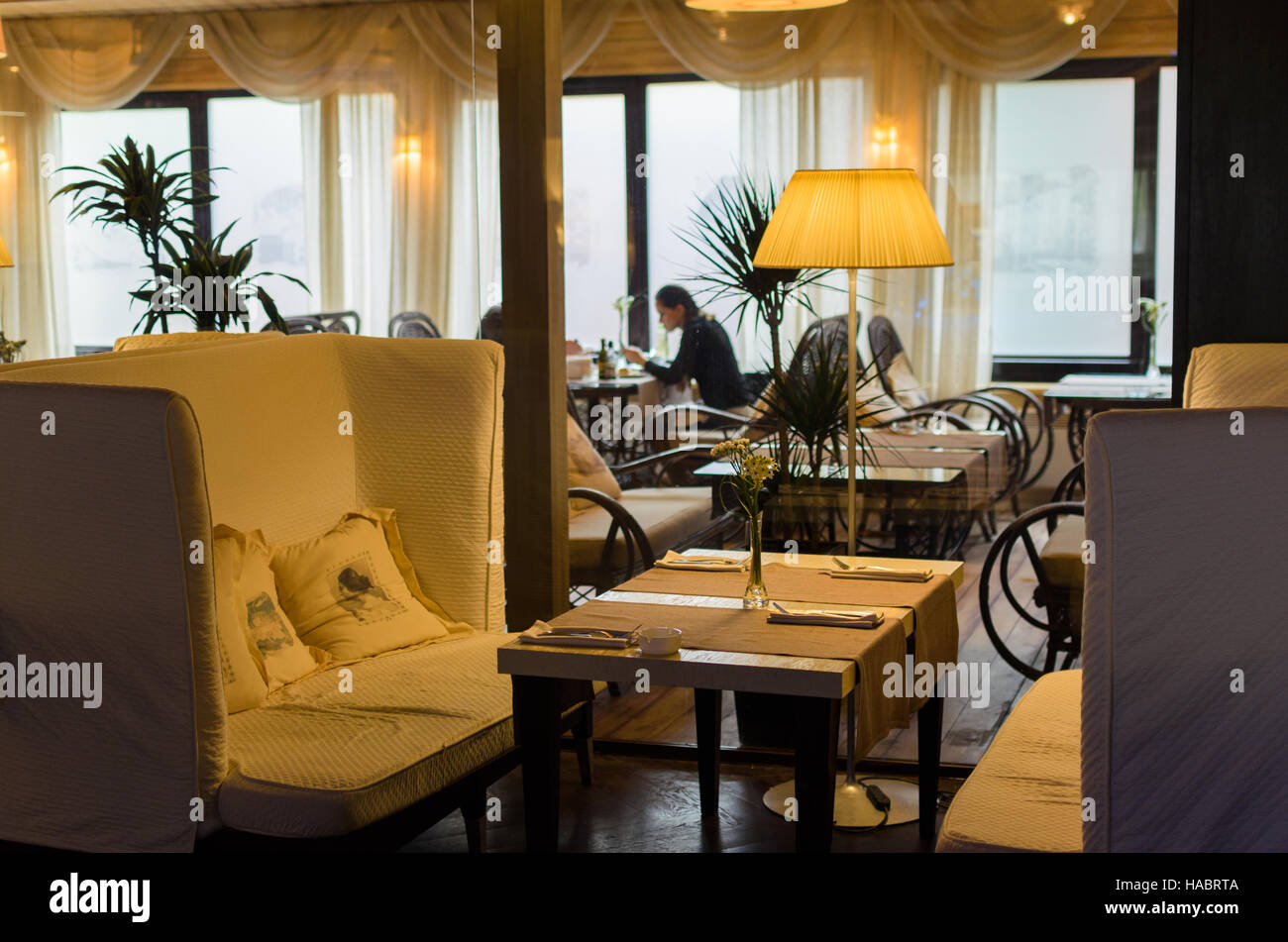 Restaurant interior shot Stock Photo - Alamy