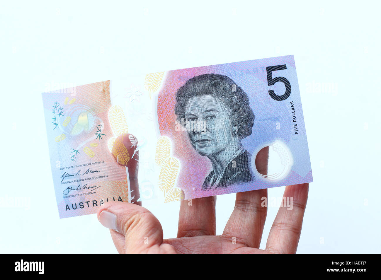 $5 Australian dollar new bank note Stock Photo - Alamy