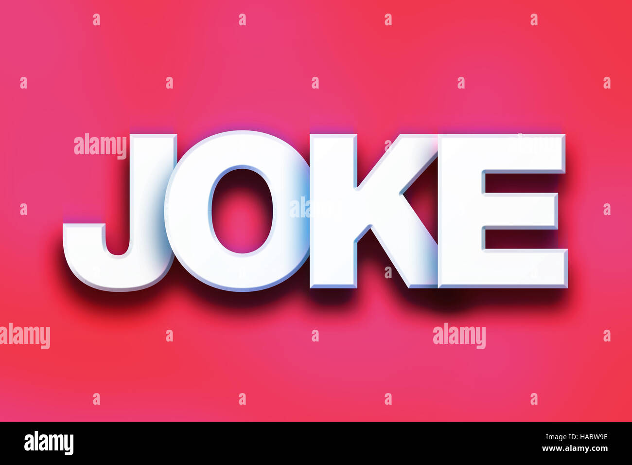 The word "Joke" written in white 3D letters on a colorful background ...