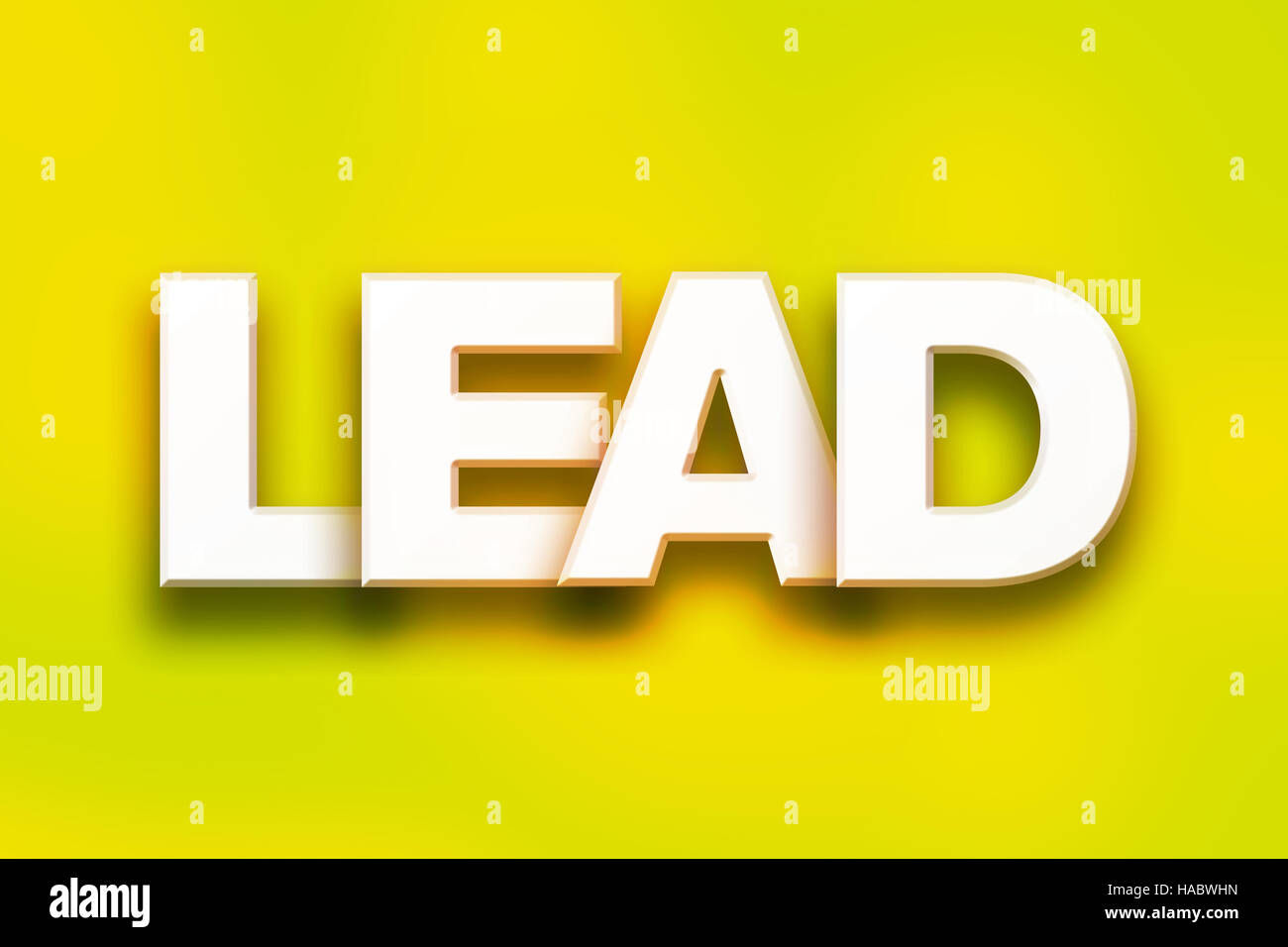 The word "Lead" written in white 3D letters on a colorful background ...