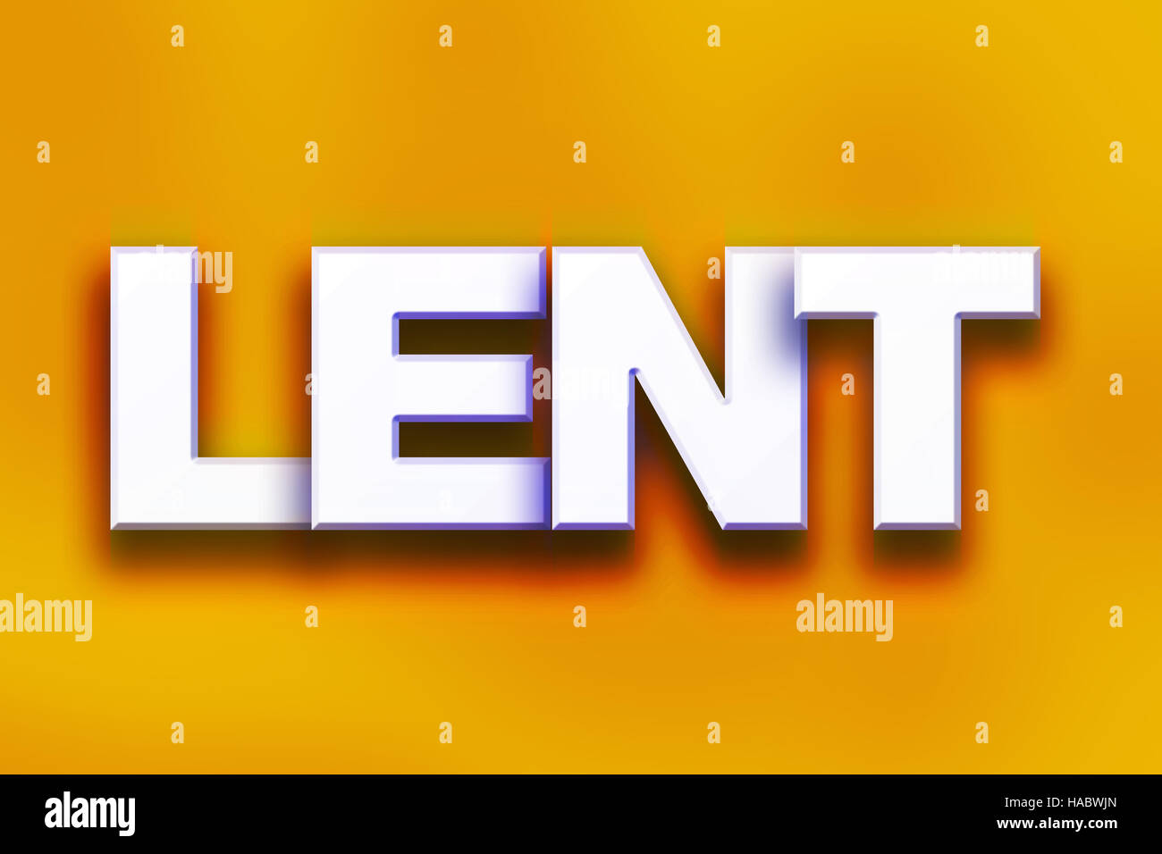 The word "Lent" written in white 3D letters on a colorful background ...
