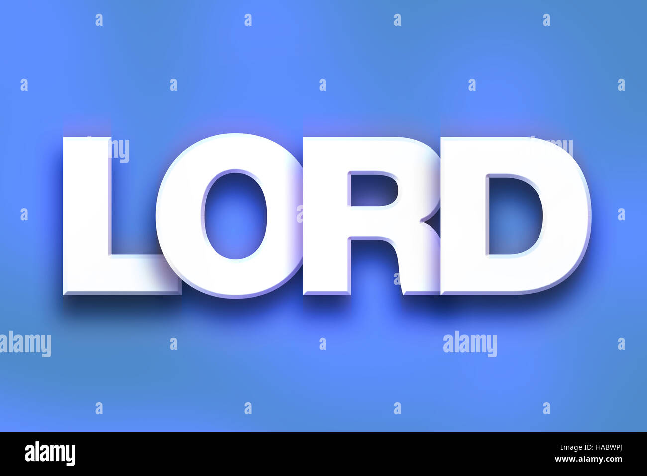 The word "Lord" written in white 3D letters on a colorful background ...