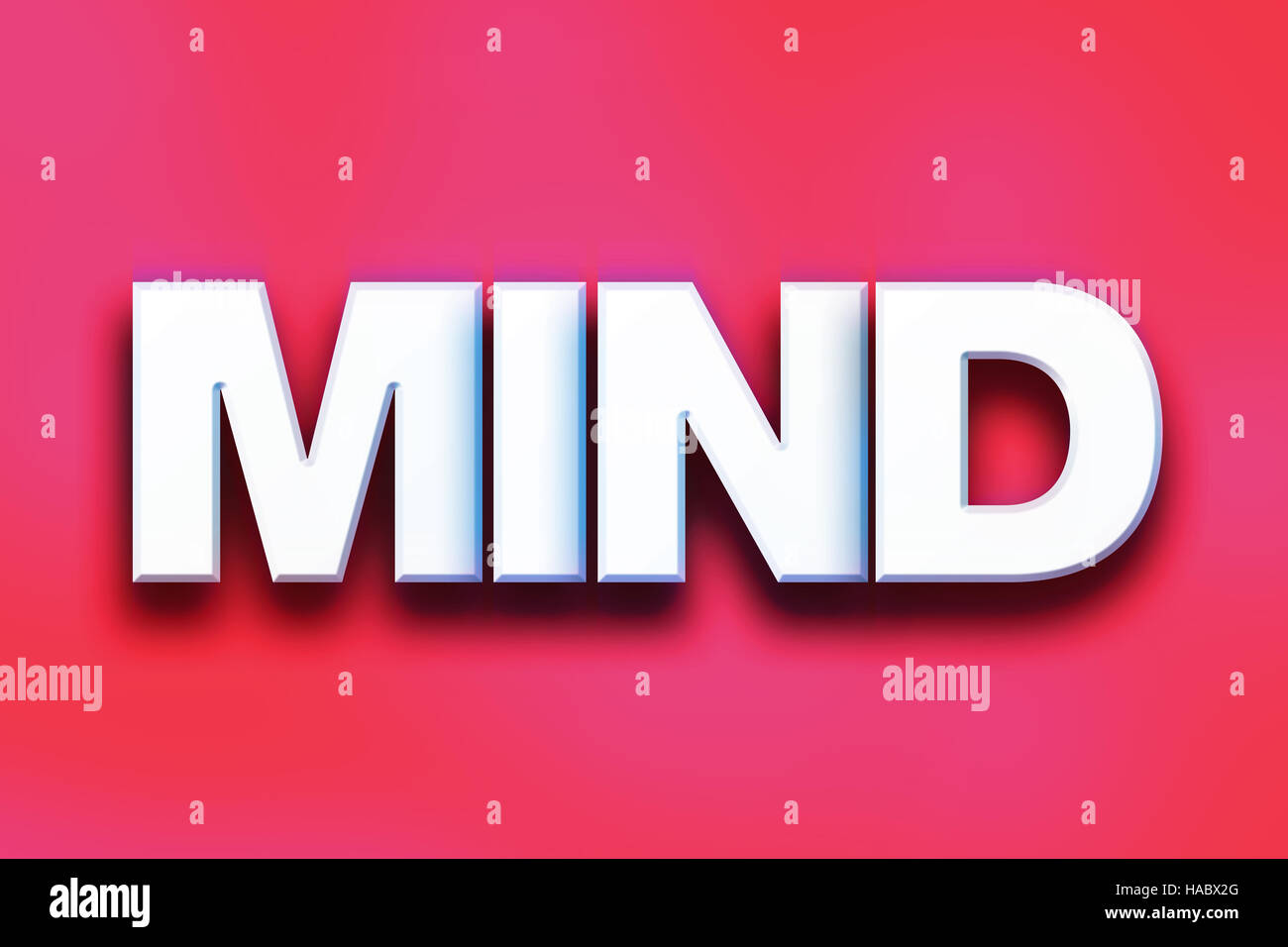 The word "Mind" written in white 3D letters on a colorful background ...
