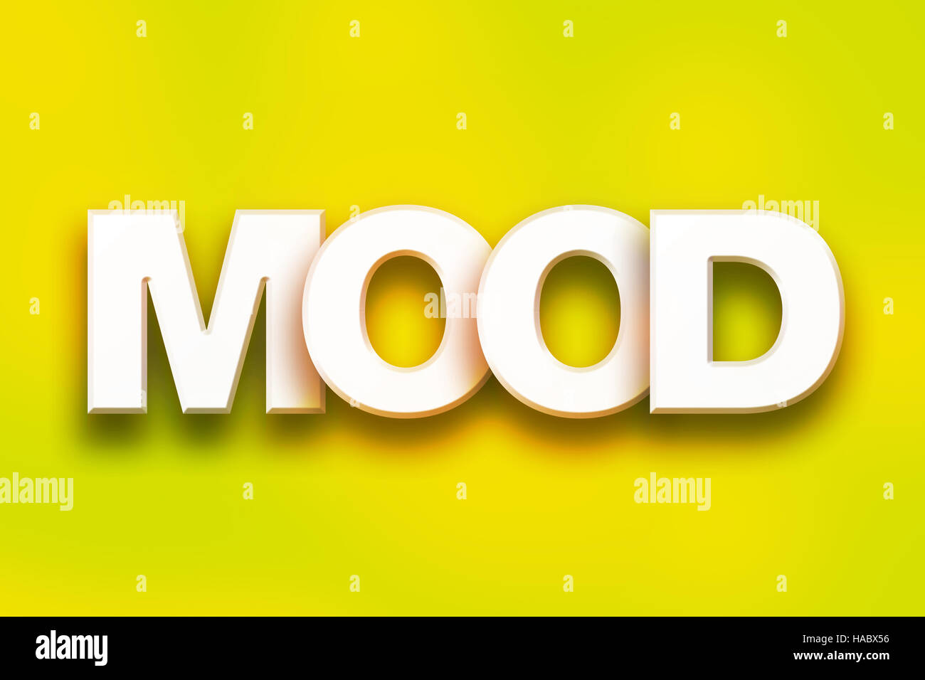 The word "Mood" written in white 3D letters on a colorful background ...