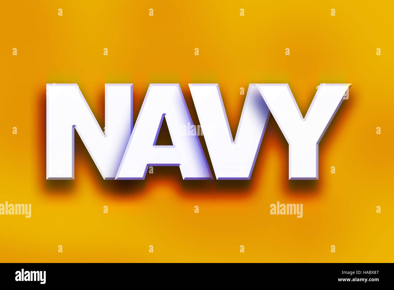 The Word Navy Written In White 3D Letters On A Colorful Background The Word Navy Written In White 3D Letters On A Colorful Background