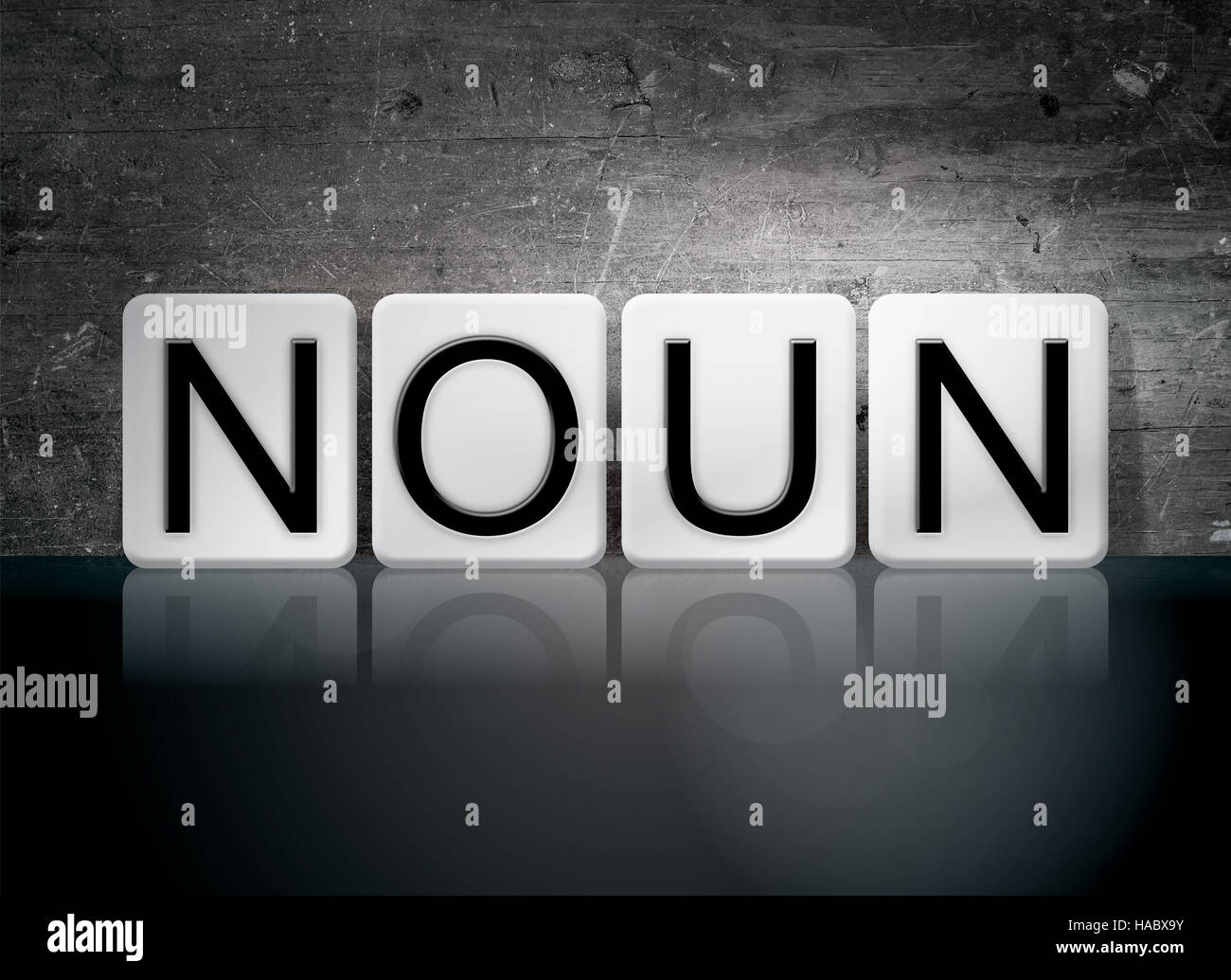 The word "Noun" written in white tiles against a dark vintage grunge background Stock Photo - Alamy