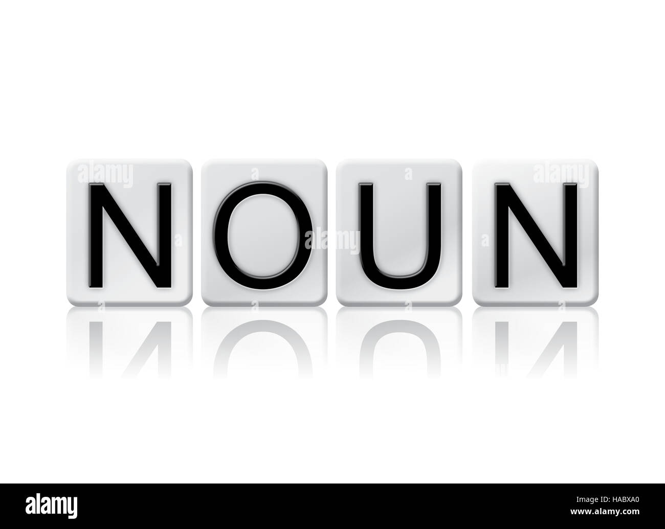 The word "Noun" written in tile letters isolated on a white background Stock Photo - Alamy