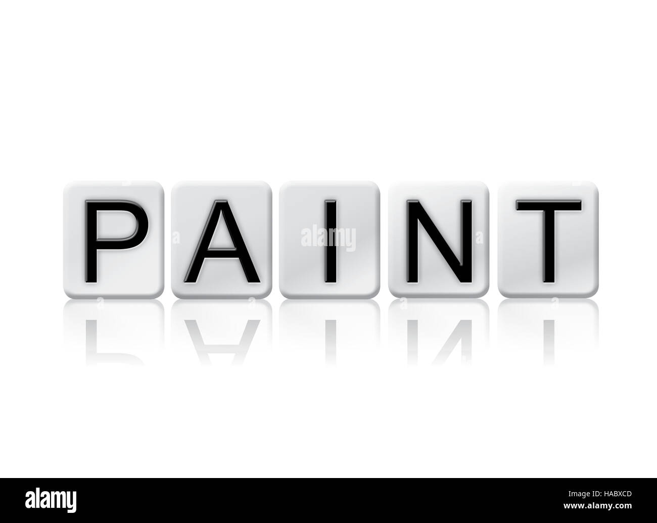 The word "Paint" written in tile letters isolated on a white background ...