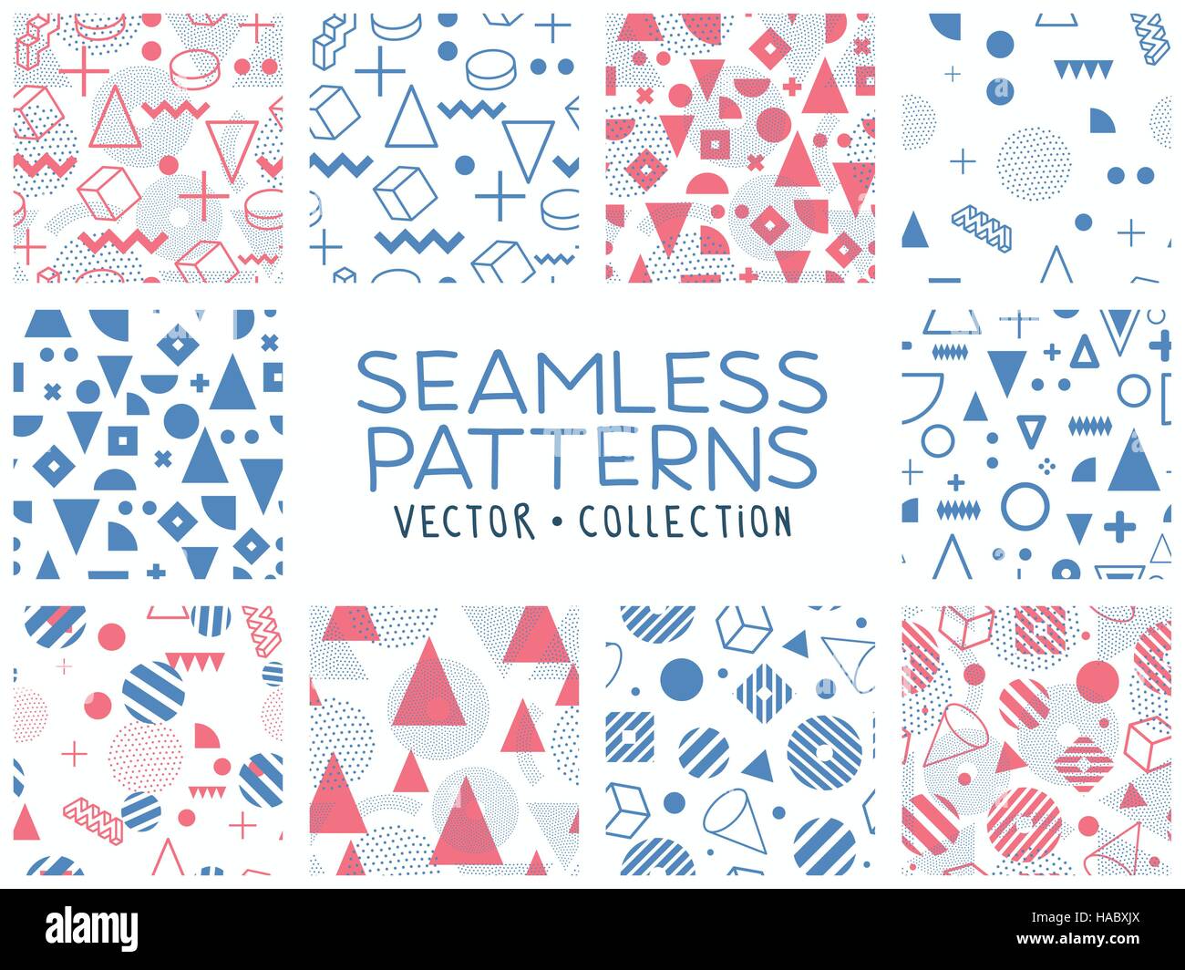Geometric memphis seamless isolated patterns Stock Vector Image & Art - Alamy