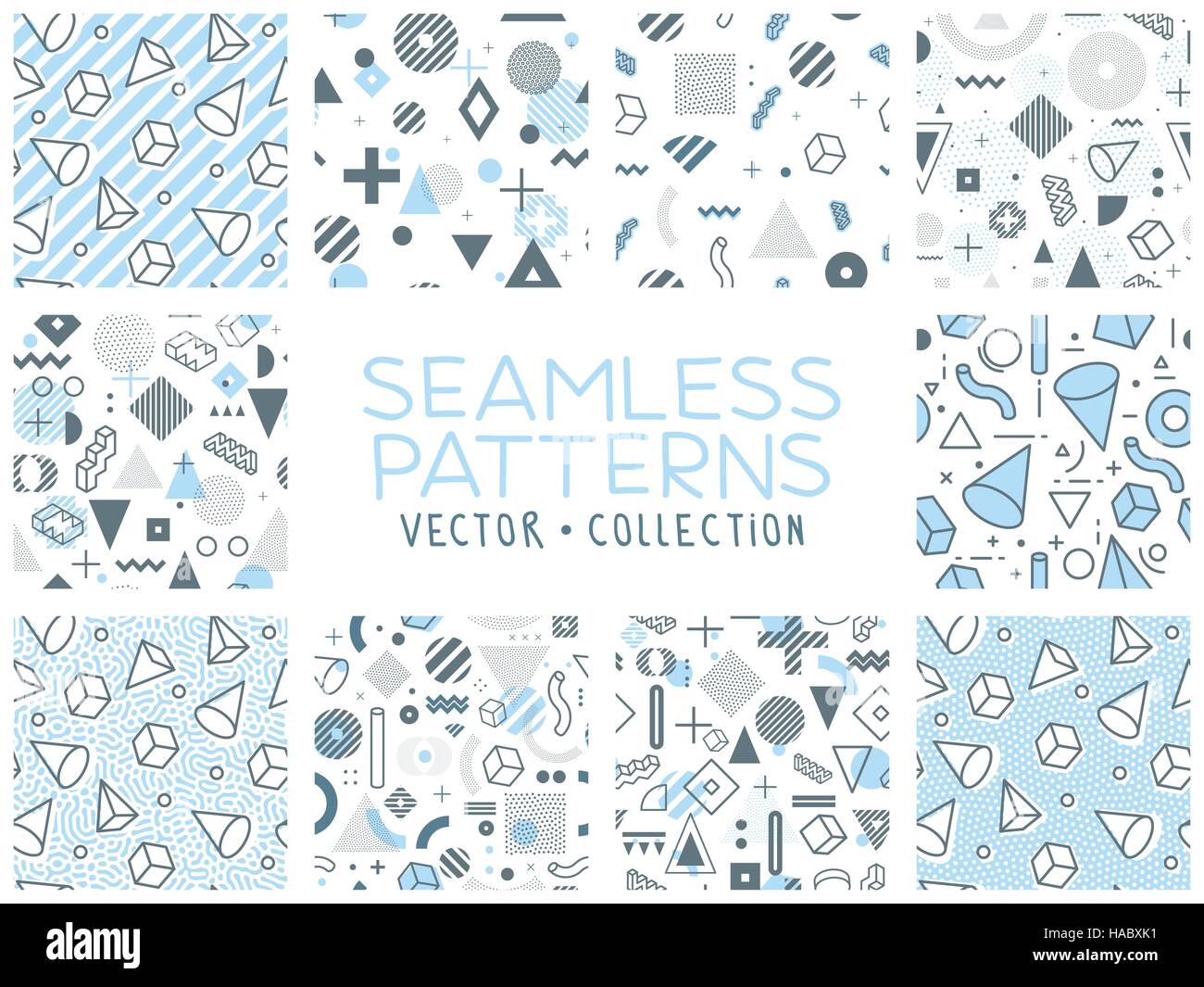 Geometric memphis seamless isolated patterns Stock Vector Image & Art ...