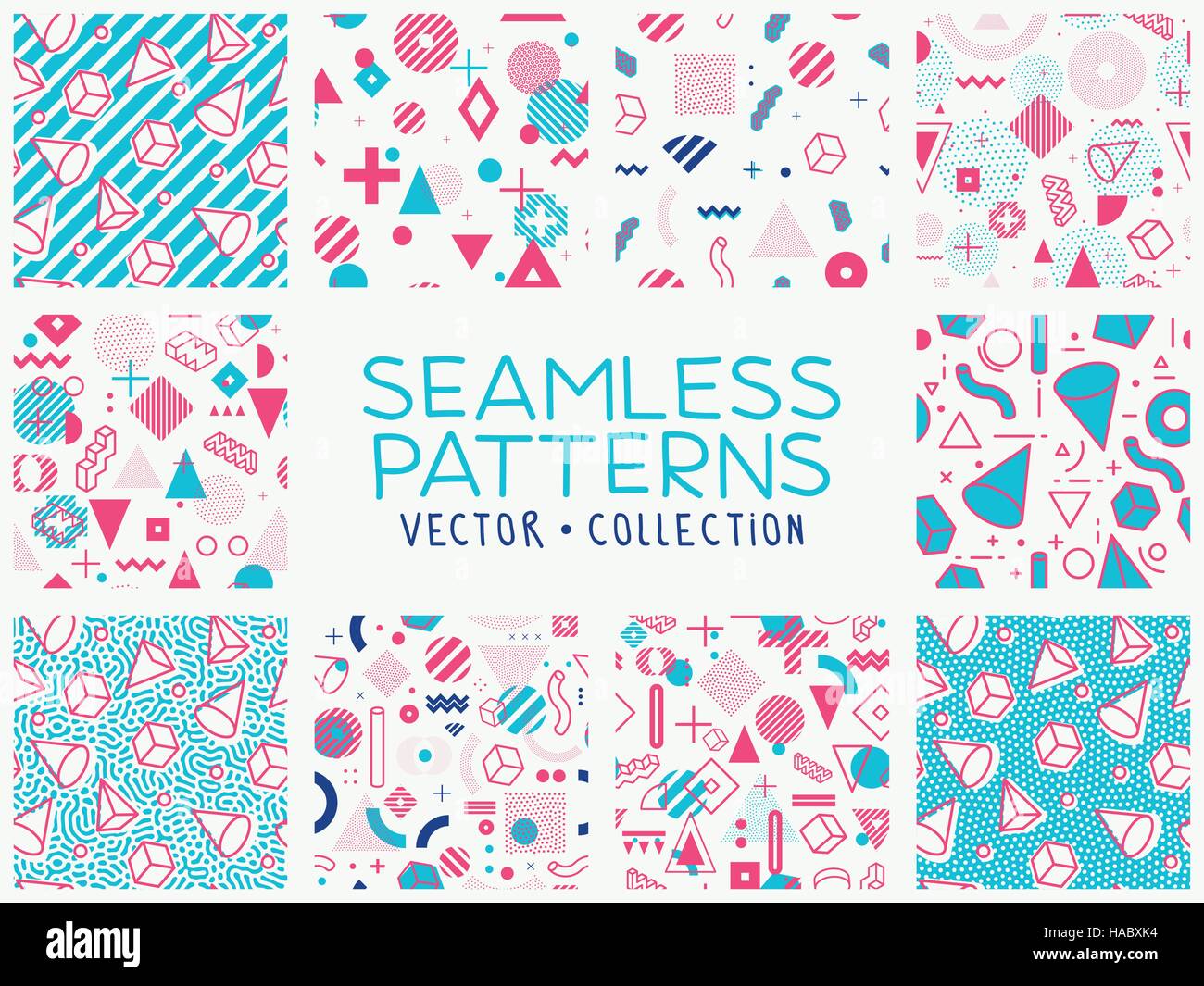 Geometric memphis seamless isolated patterns Stock Vector Image & Art - Alamy
