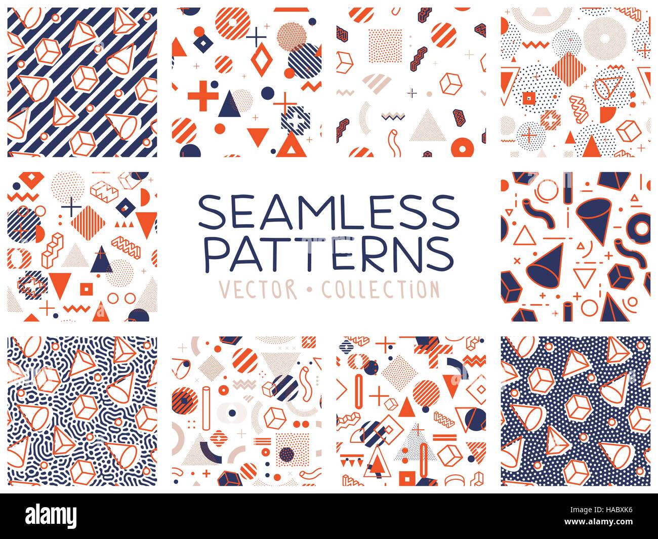 Geometric memphis seamless isolated patterns Stock Vector Image & Art - Alamy