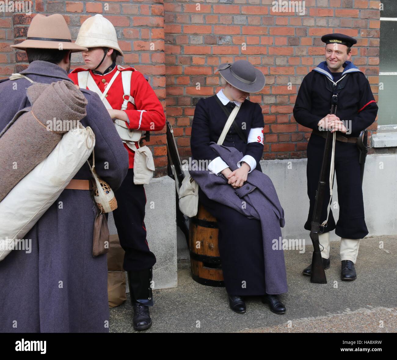 :Unknown actors playing the part of victorian soldiers at the yearly ...