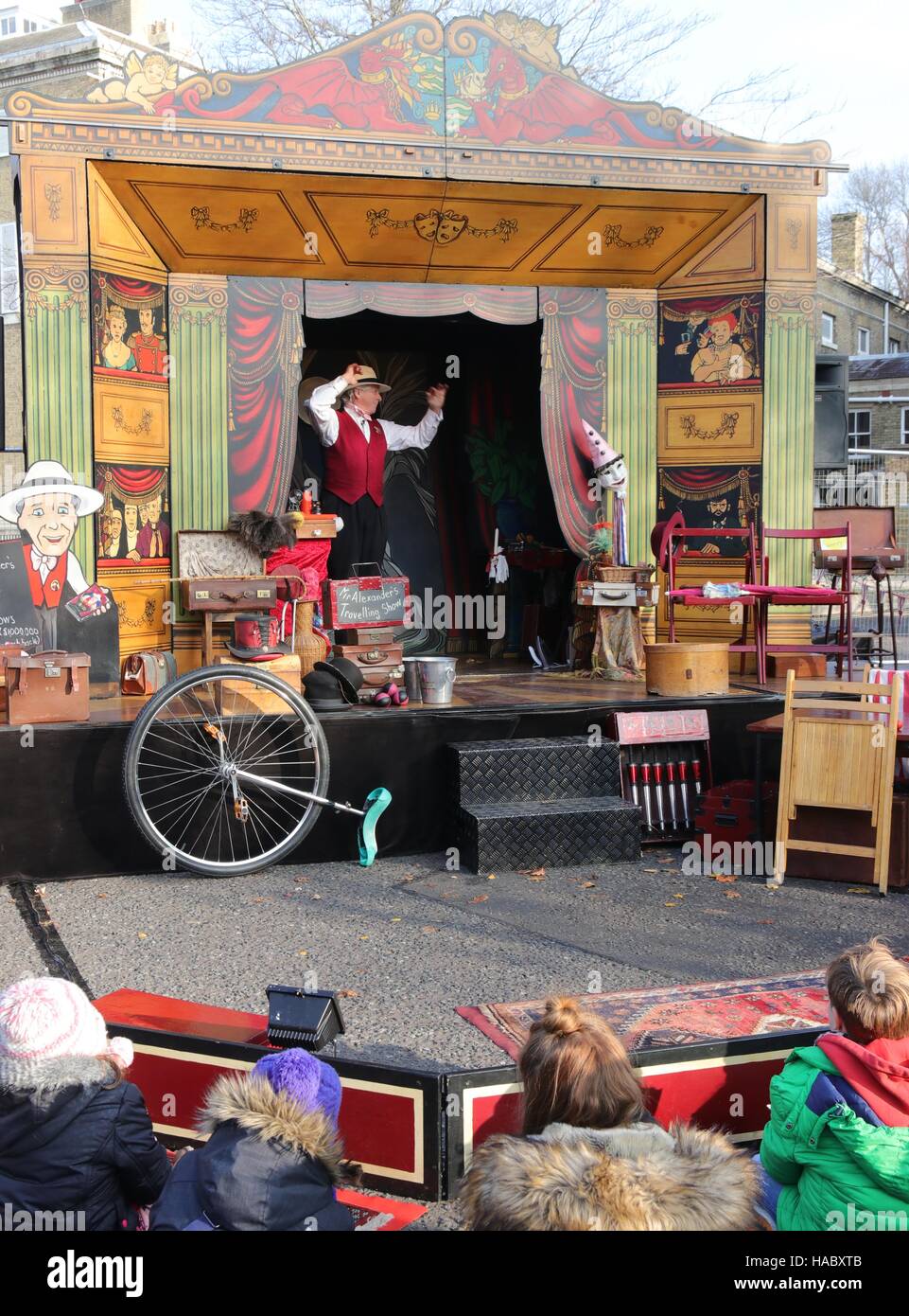 A Victorian travelling showman Stock Photo - Alamy