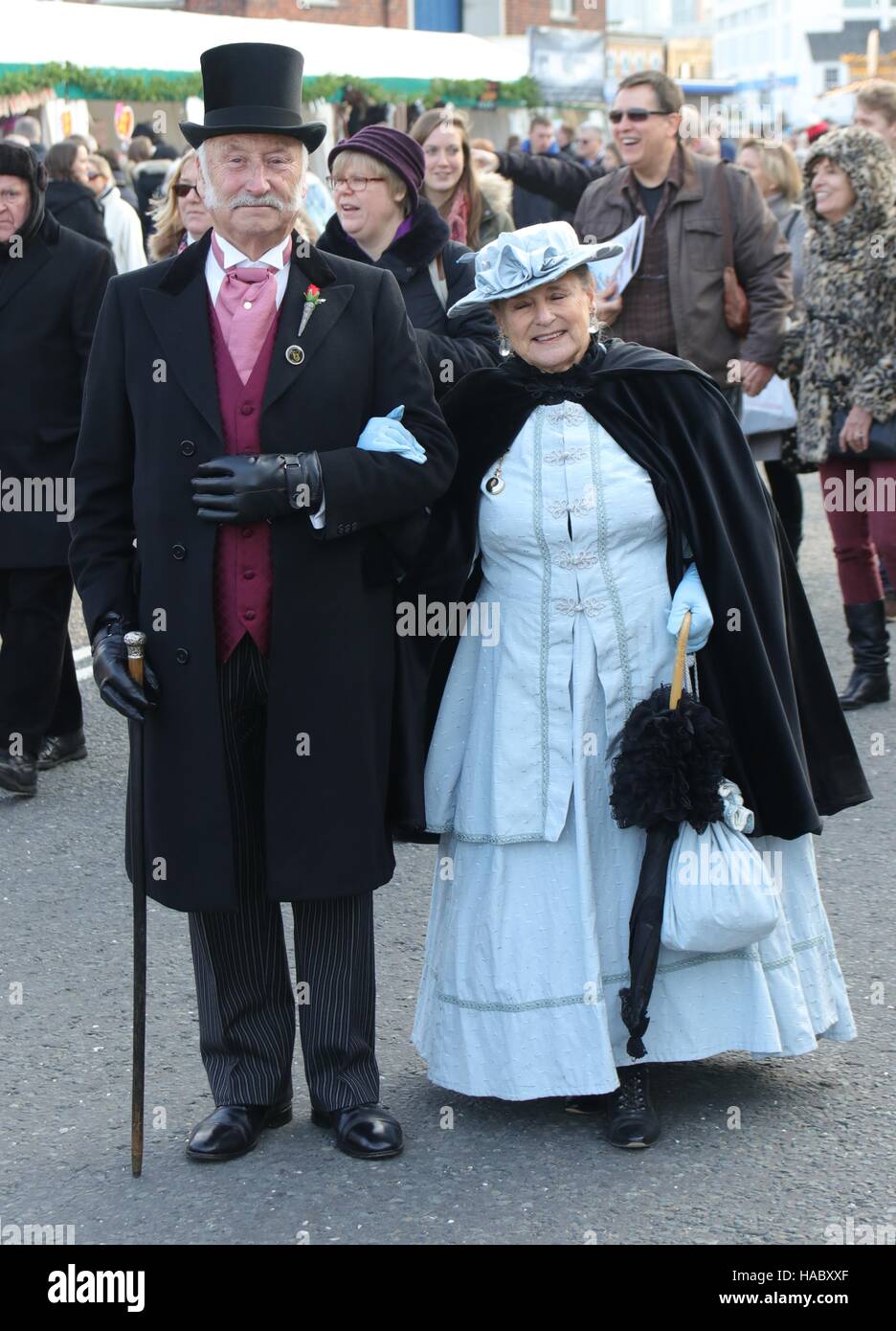 :Two unknown actors playing the part of a victorian couple at the ...