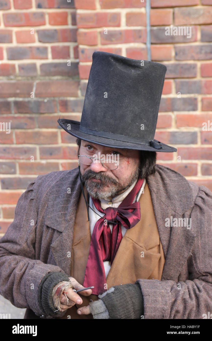 An unknown actor playing the part of a victorian gentleman at the ...