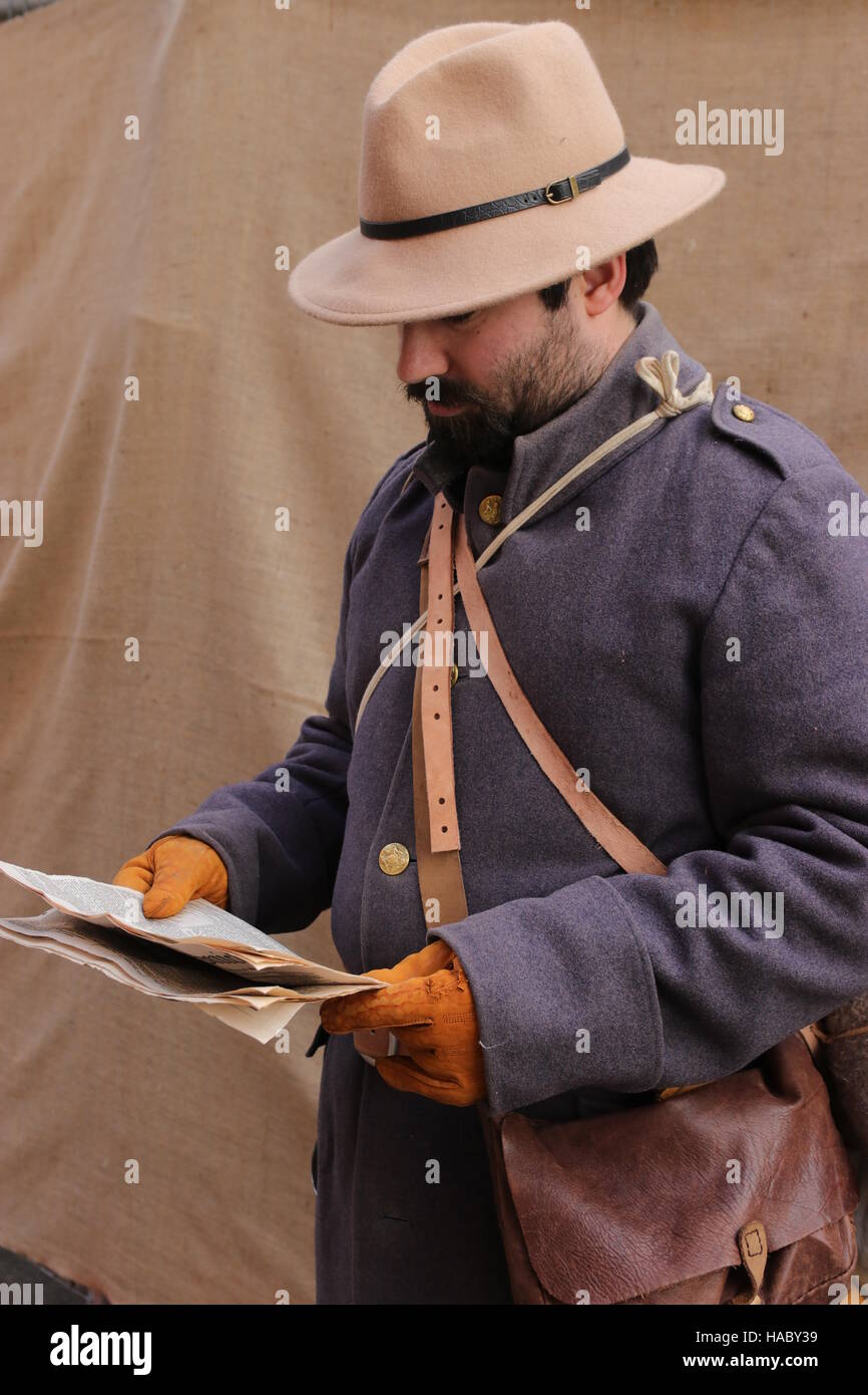 An unknown actor playing the part of a victorian explorer at the yearly ...
