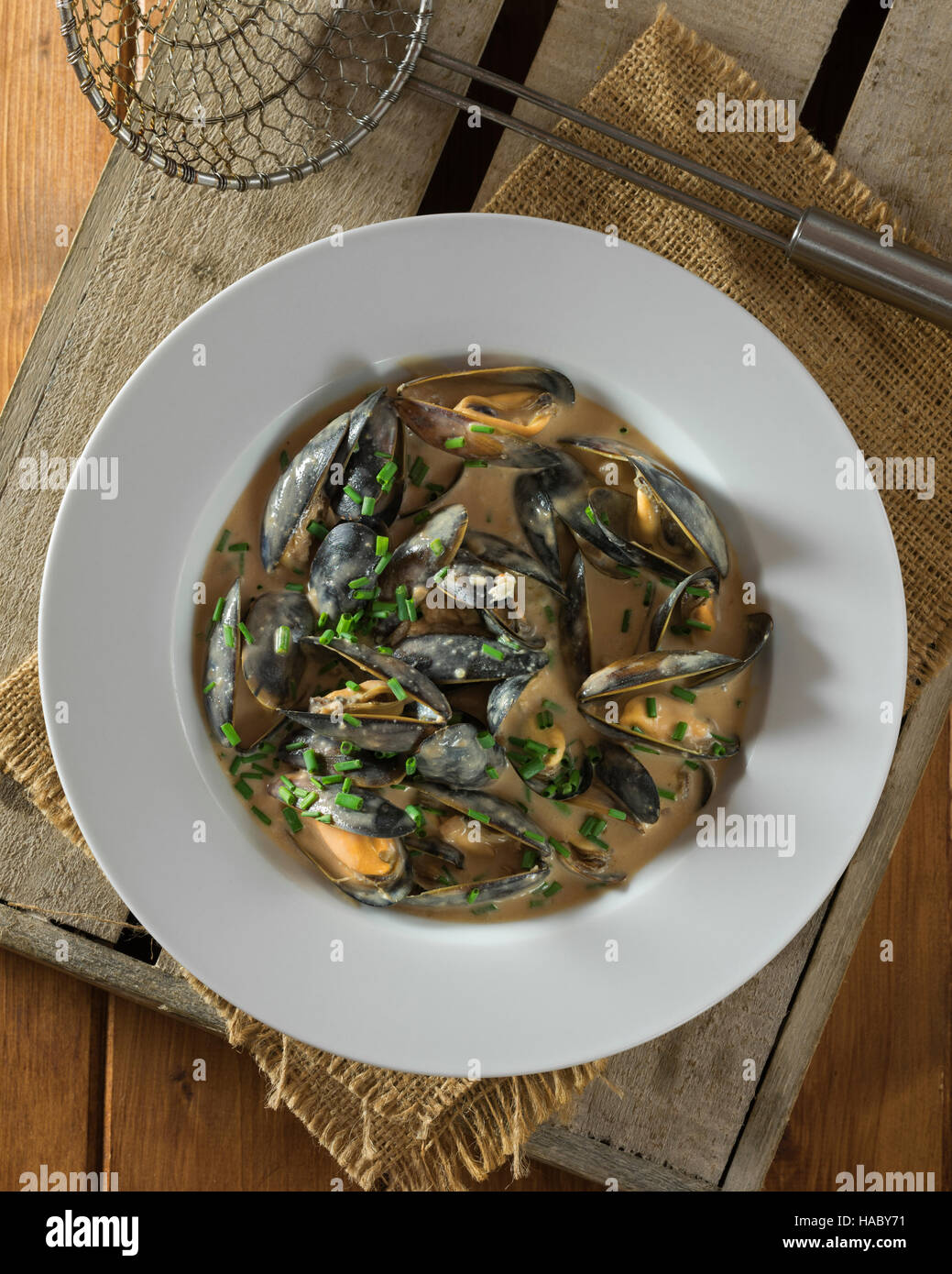 Mussels in Guinness Cream Sauce Stock Photo - Alamy