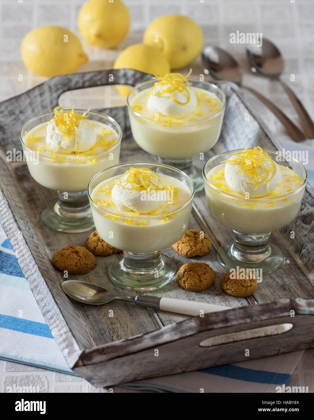 Citronfromage. Danish lemon mousse. Scandinavian food Stock Photo - Alamy