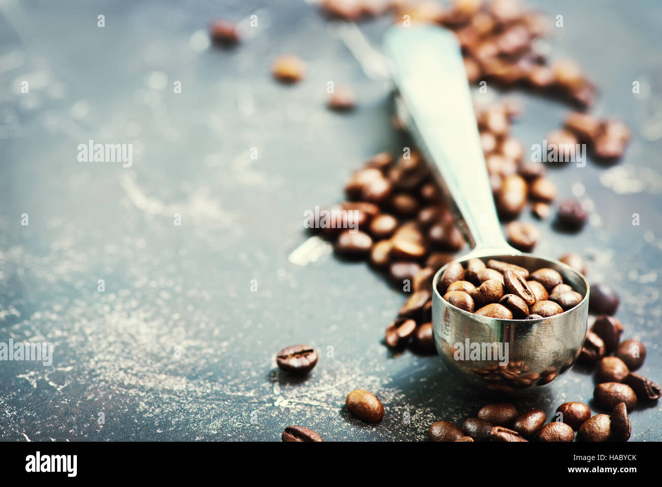 coffee beans on a table, coffee background Stock Photo - Alamy