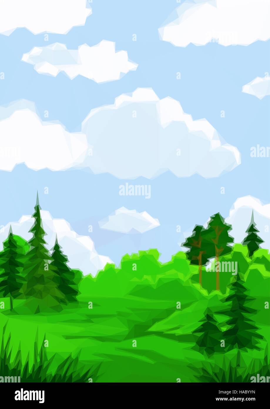 Vector blue forest vertical Stock Vector Images - Alamy