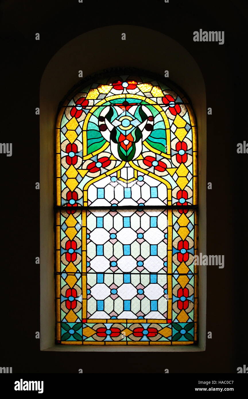 Bright and colorful stained glass window Stock Photo - Alamy