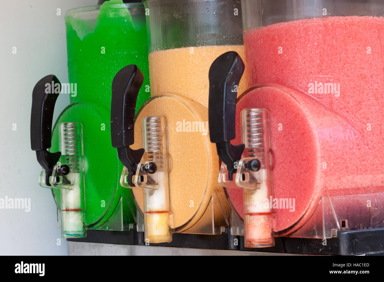 The beautiful machine gun doing the different frozen drinks Stock Photo ...