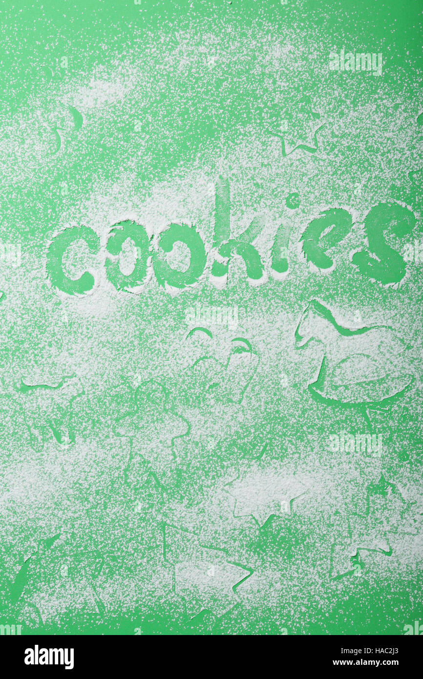Green cookies food background, holiday Stock Photo - Alamy