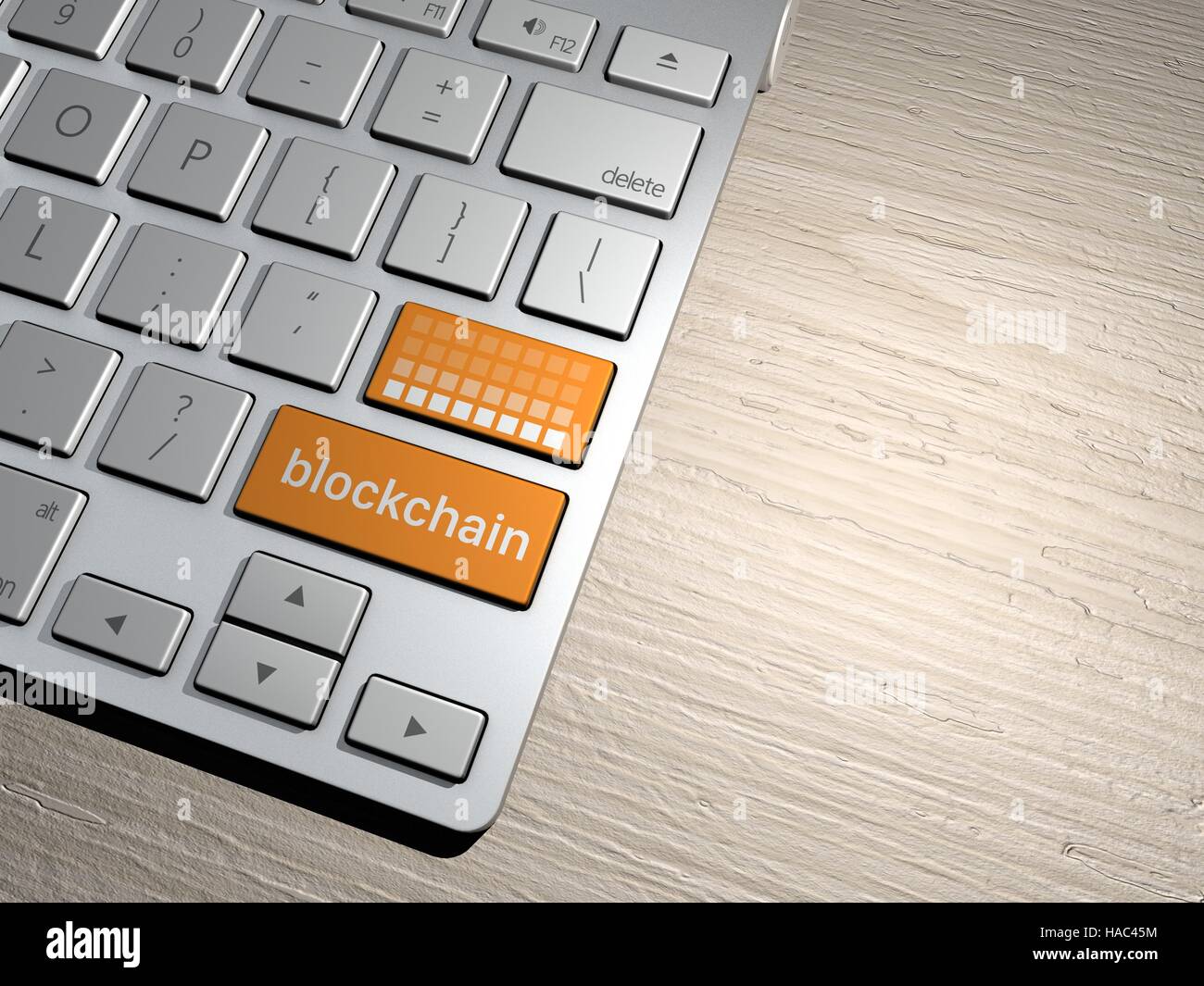 Computer keyboard, the search button. search engine, Blockchain ...