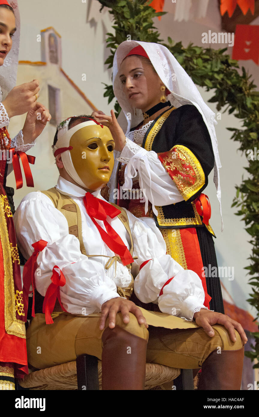 Ritual dressing of Su Composidori, Sartiglia feast, Oristano, Sardinia ...