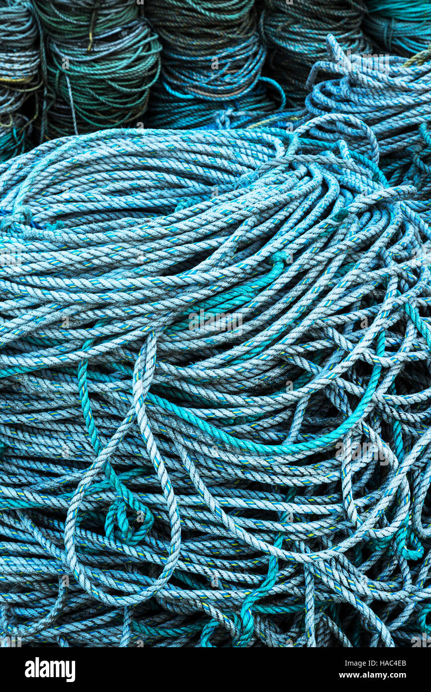 Ropes on harbour in Scotland Stock Photo - Alamy