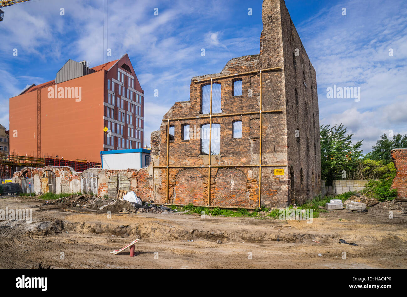 Poland, Pomerania, Gdansk (Danzig), WWII ruins give way for ...