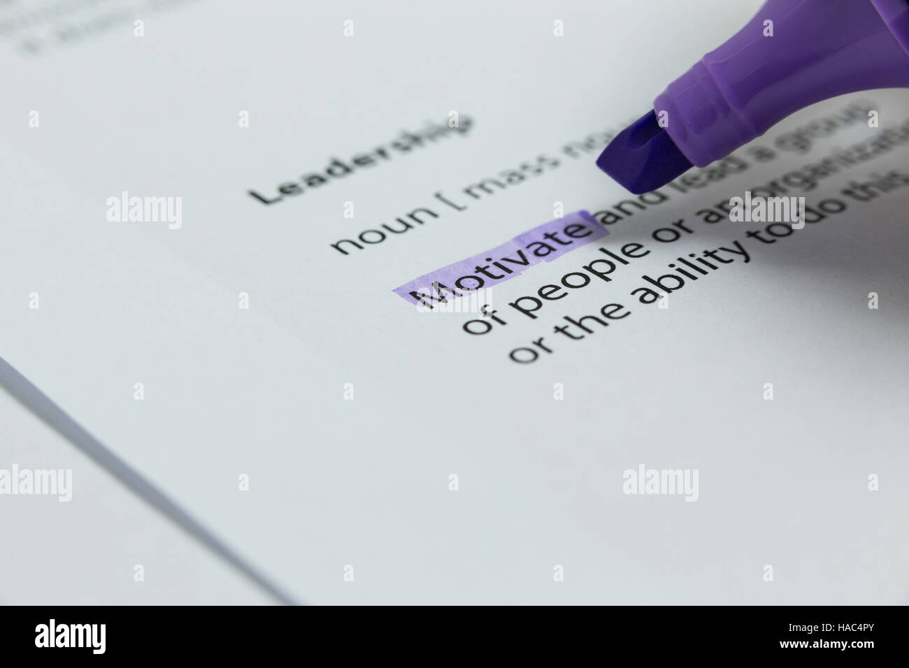 Close-up of marker pen highlighting text Stock Photo - Alamy