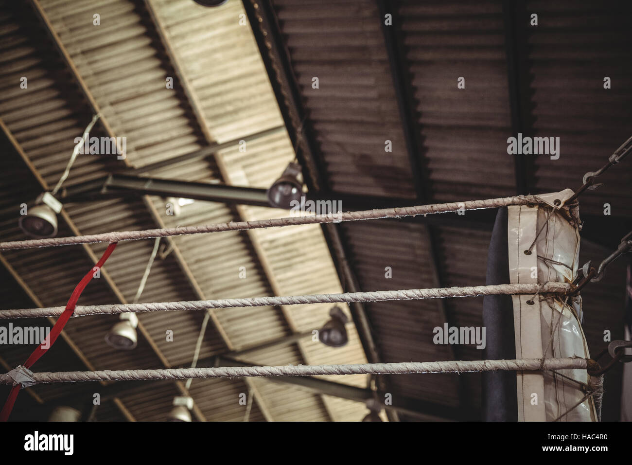Boxing ring in fitness studio Stock Photo - Alamy