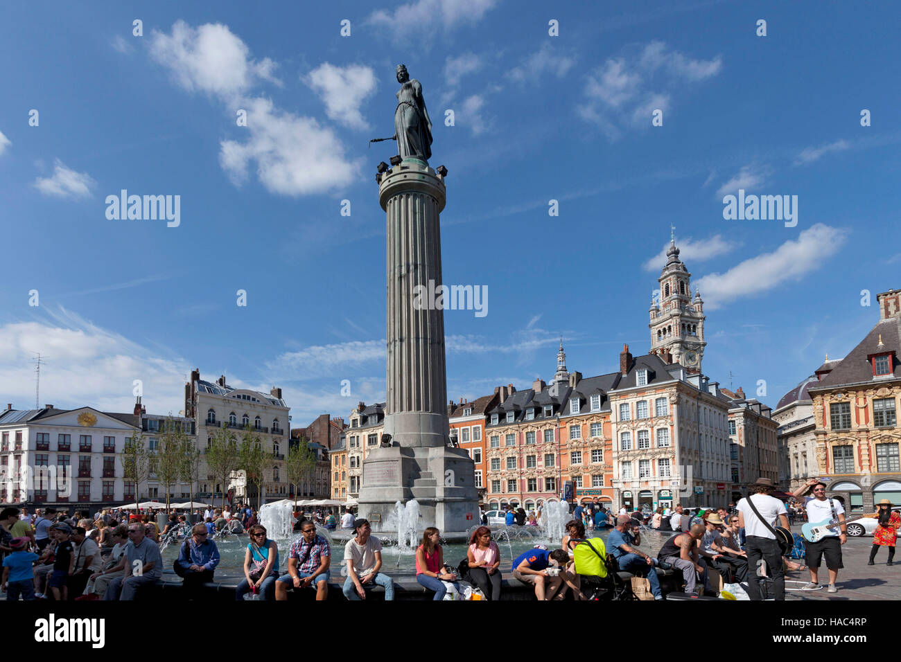 Lille (northern France): the "Grand Place" square in the city centre ...