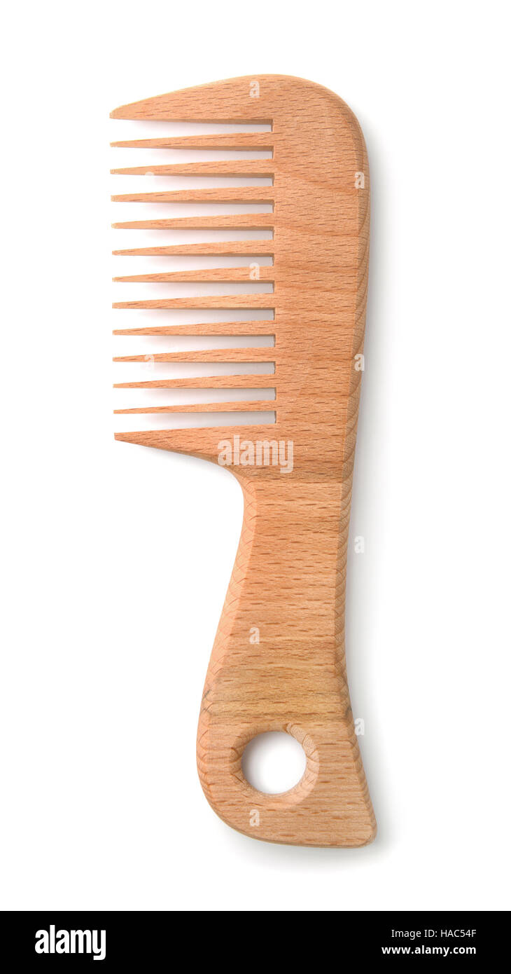 Top view of wooden comb isolated on white Stock Photo - Alamy