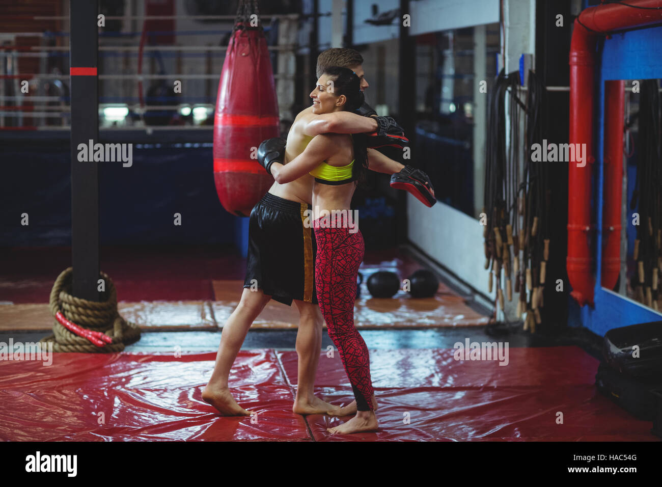 Smiling boxers embracing each other Stock Photo - Alamy