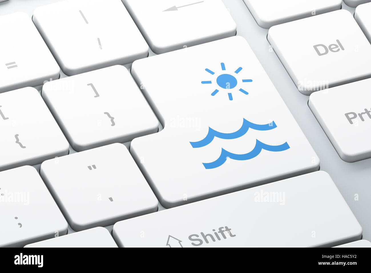 Travel concept: Beach on computer keyboard background Stock Photo - Alamy