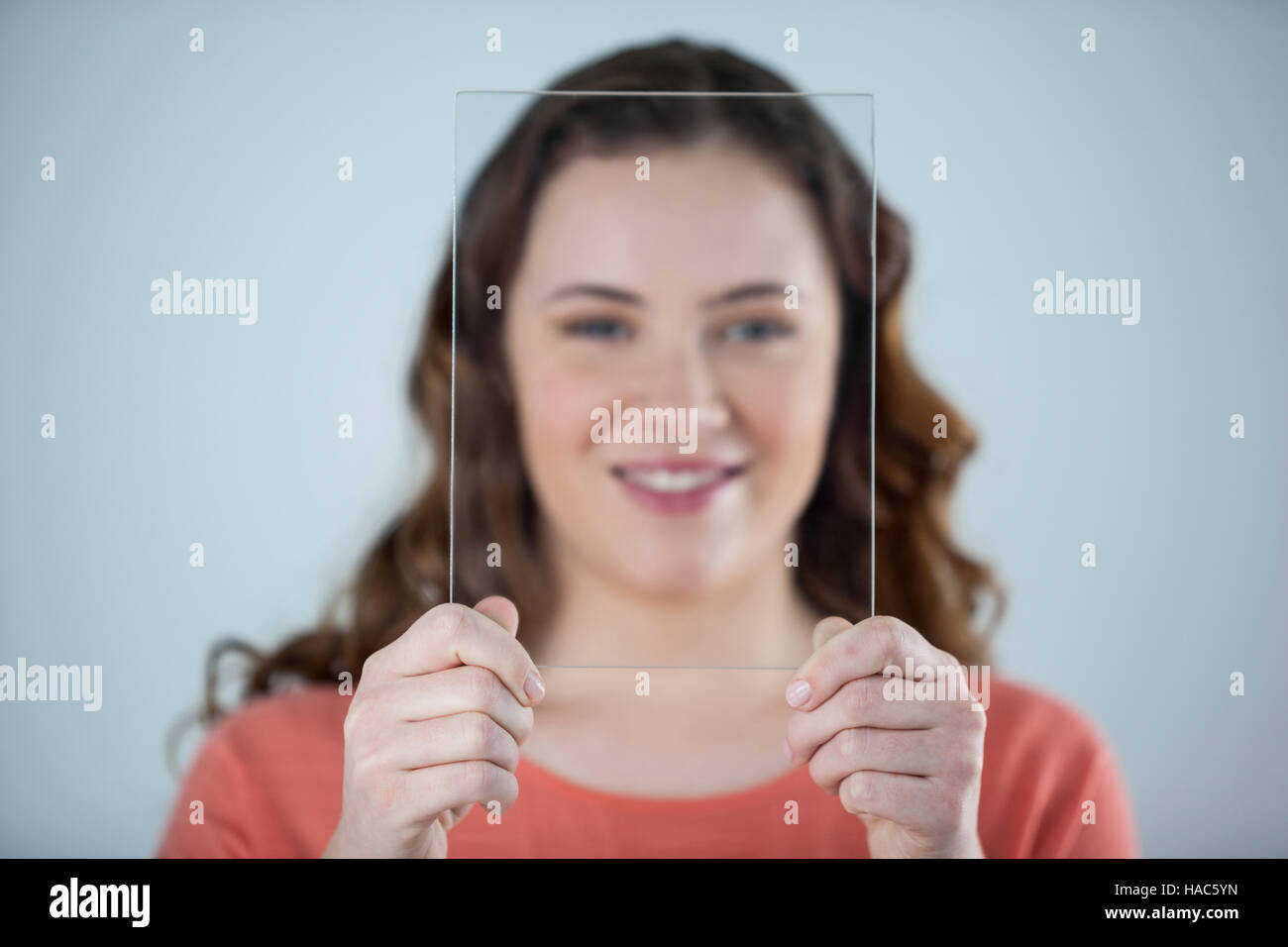 Face against glass, woman hi-res stock photography and images - Alamy