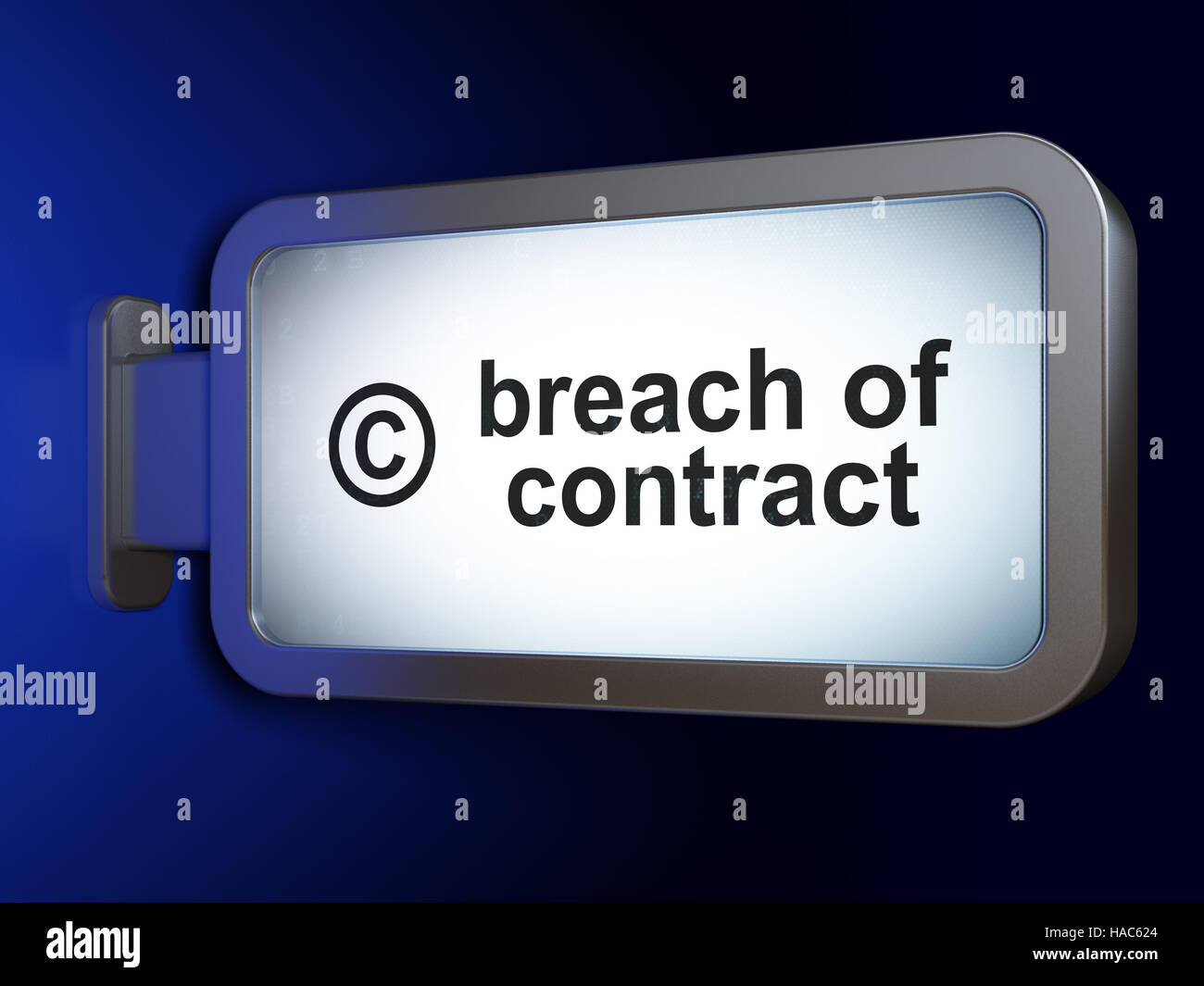 Law concept: Breach Of Contract and Copyright on billboard background ...