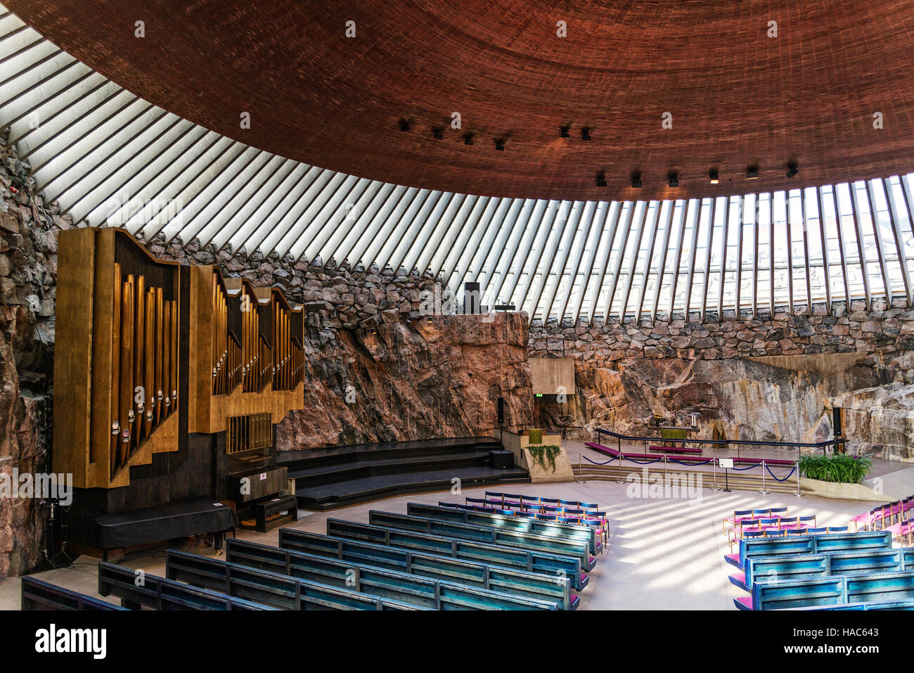 Temppeliaukio rock church famous modern architecture landmark interior ...