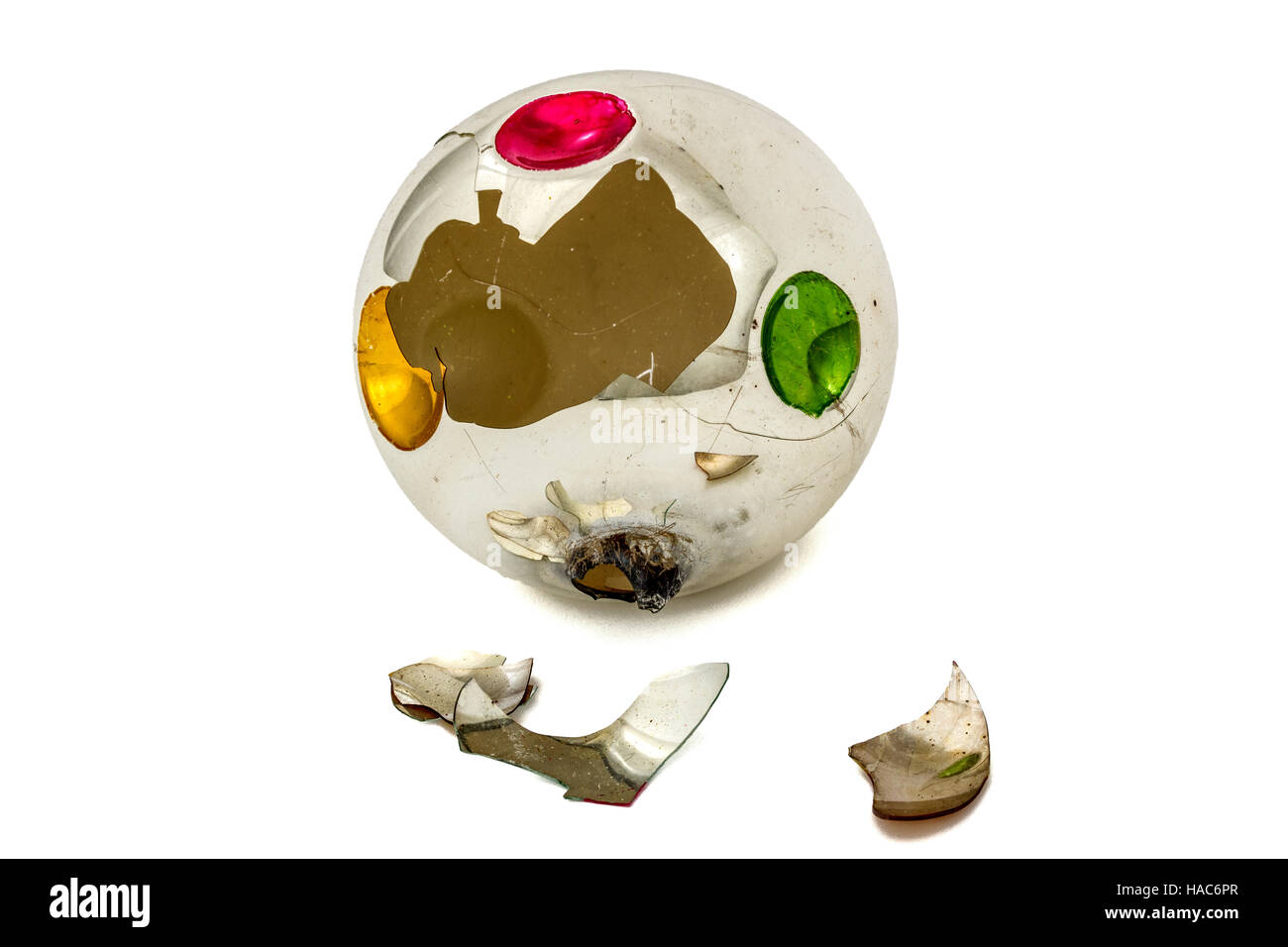 Broken Christmas ball, isolated on white background Stock Photo - Alamy