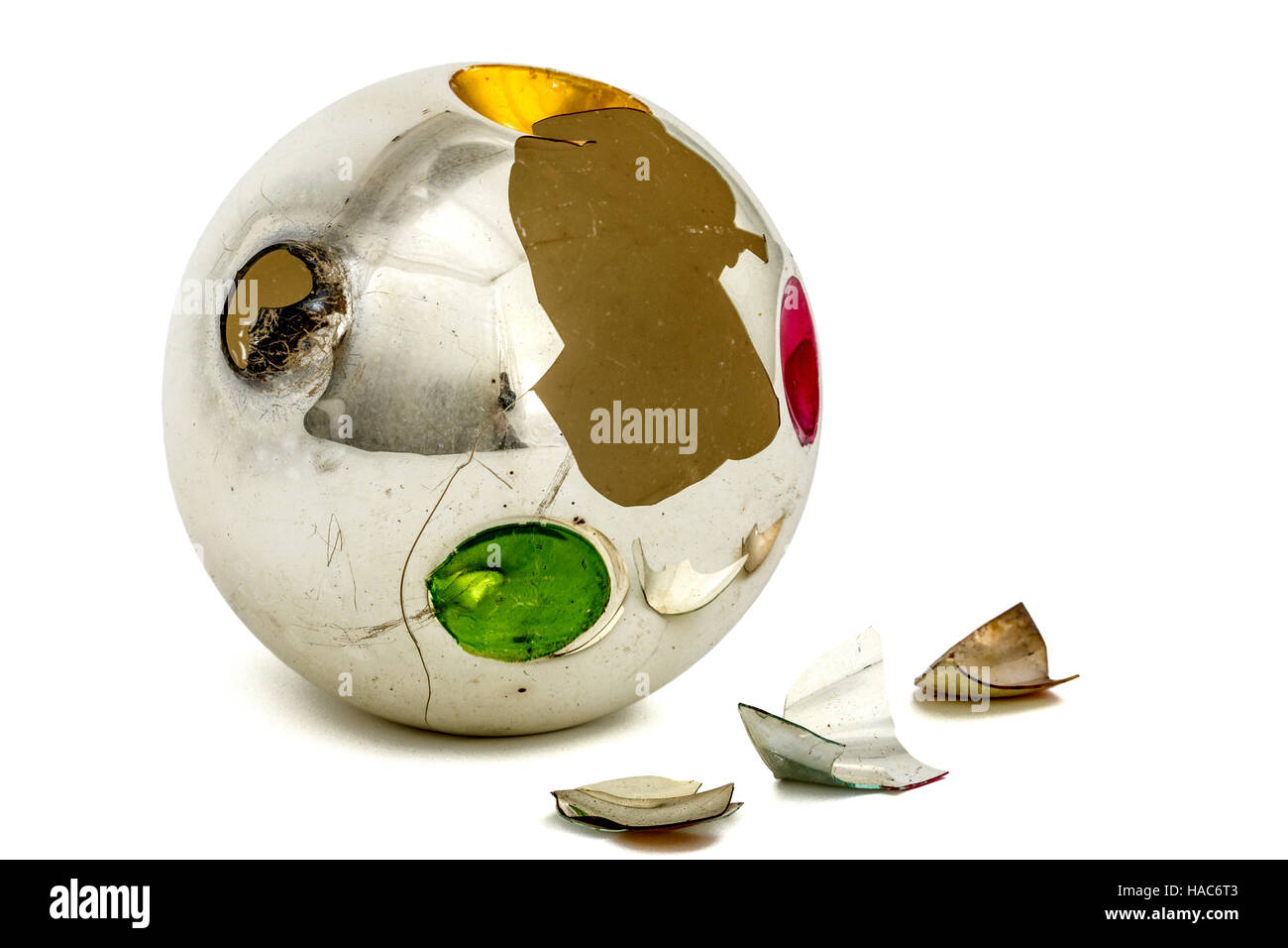 Broken Christmas ball, isolated on white background Stock Photo - Alamy