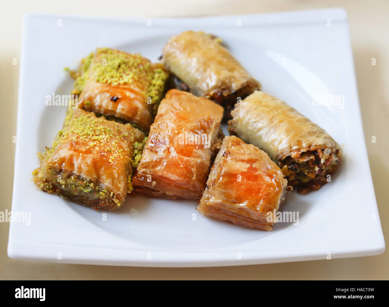 Photo macro colorful delicious honey Turkish baklava Stock Photo - Alamy