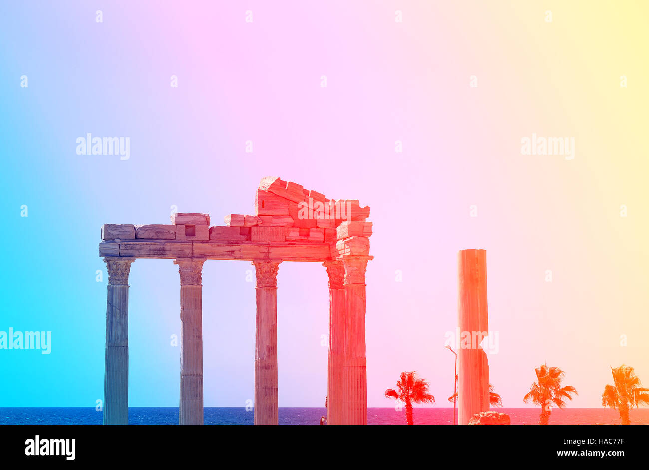 Photo scenery from the temple of Apollo in Side Turkey Stock Photo - Alamy