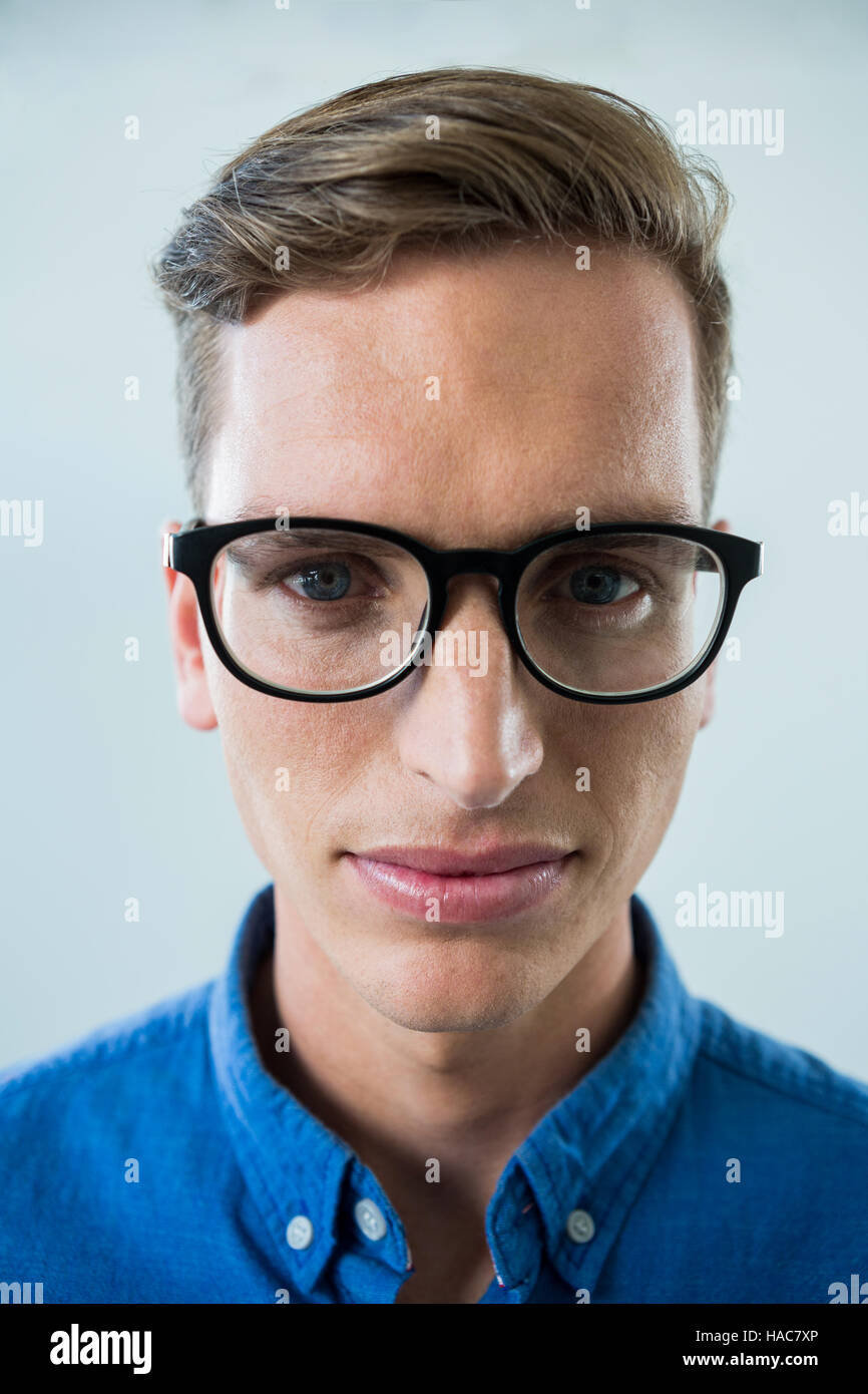 Close-up of man in spectacles Stock Photo - Alamy