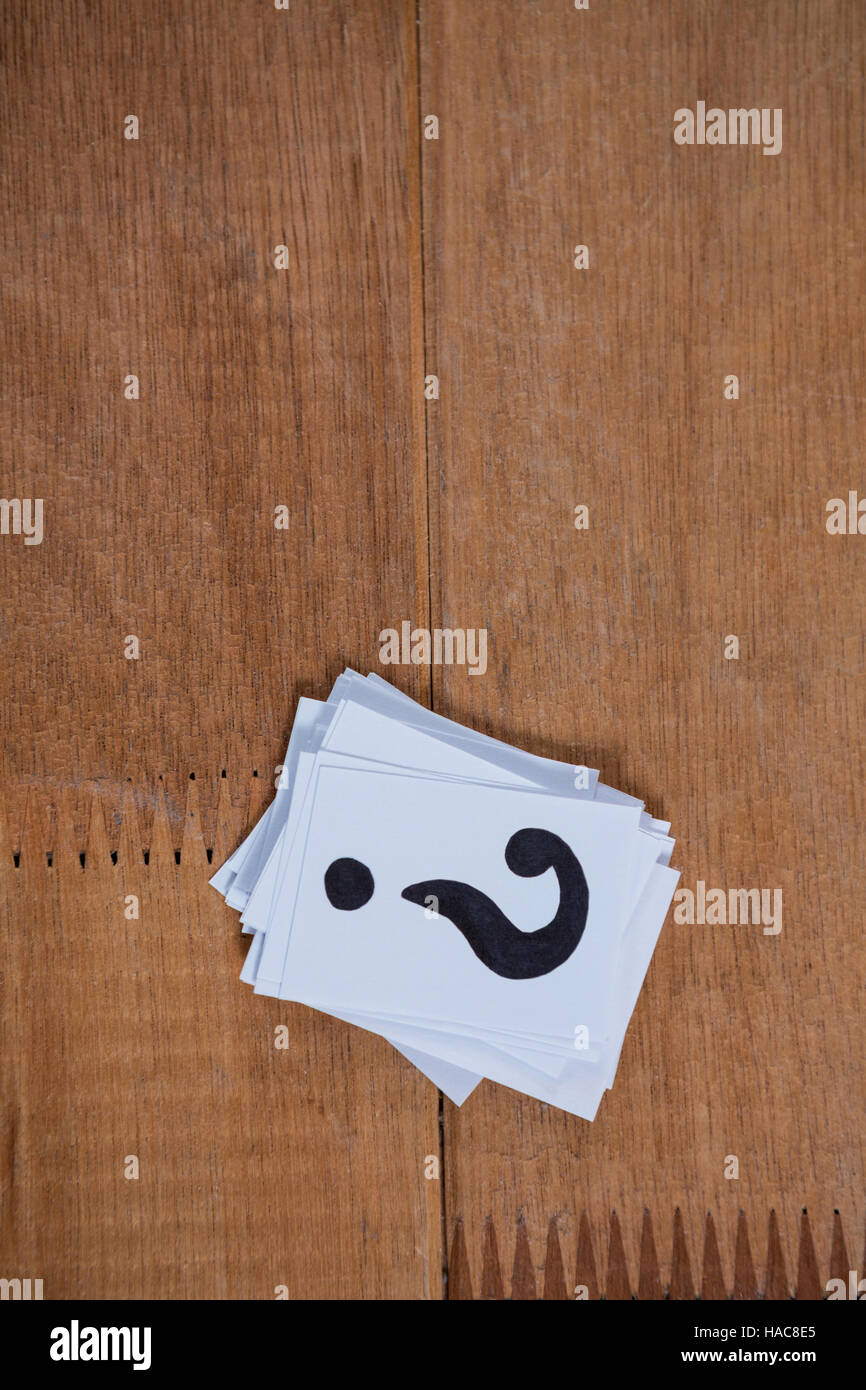 Stack of cards with a question mark Stock Photo - Alamy
