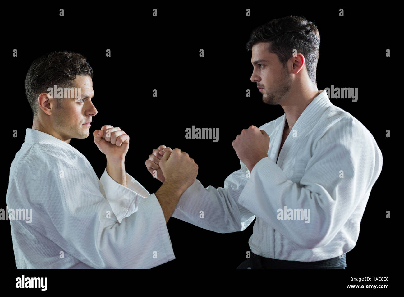 Two karate fighters training hi-res stock photography and images - Alamy